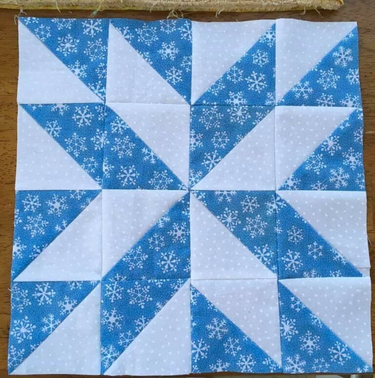 8 Point Star Quilt Block Pattern - CRAFTSFORLOVE.COM