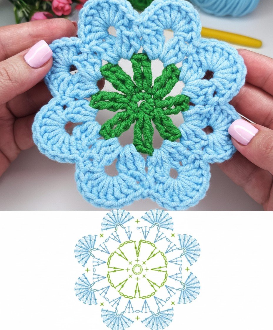 Crochet Wheel Coaster Flower Doily Pattern - CRAFTSFORLOVE.COM