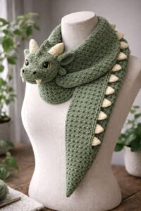 Crochet Dragon Scarf - CRAFTSFORLOVE.COM