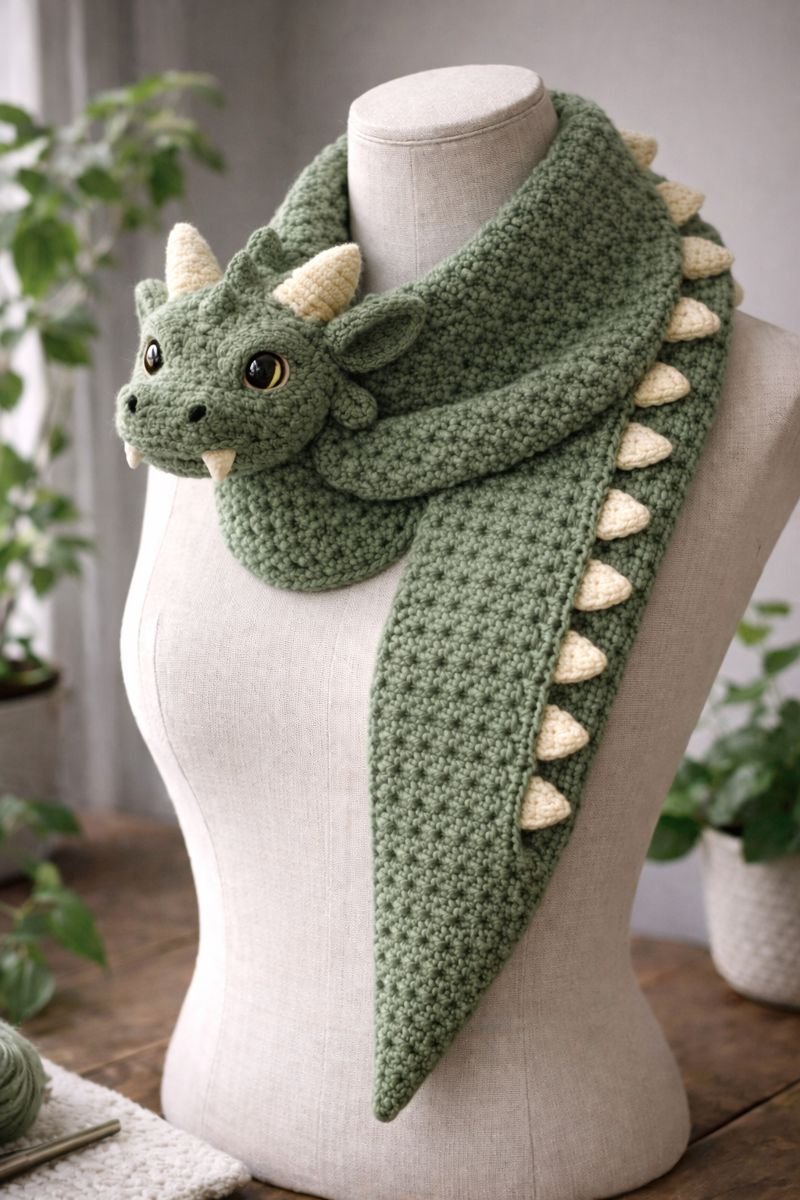 Crochet Dragon Scarf - CRAFTSFORLOVE.COM