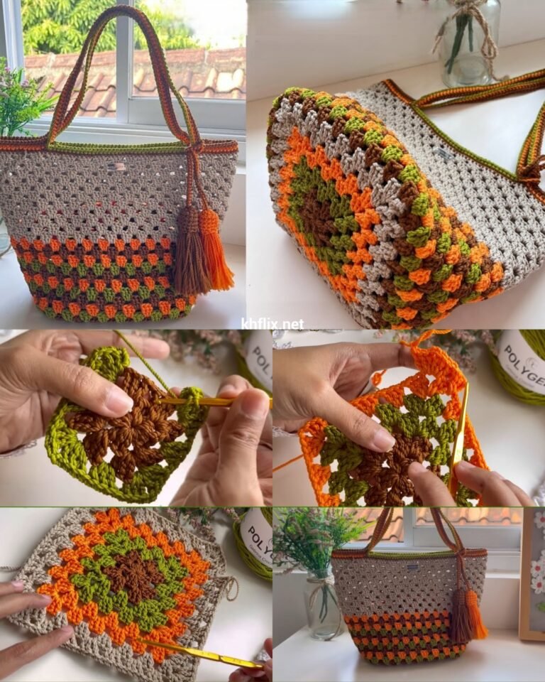 Crochet Granny Square Bag Pattern - CRAFTSFORLOVE.COM