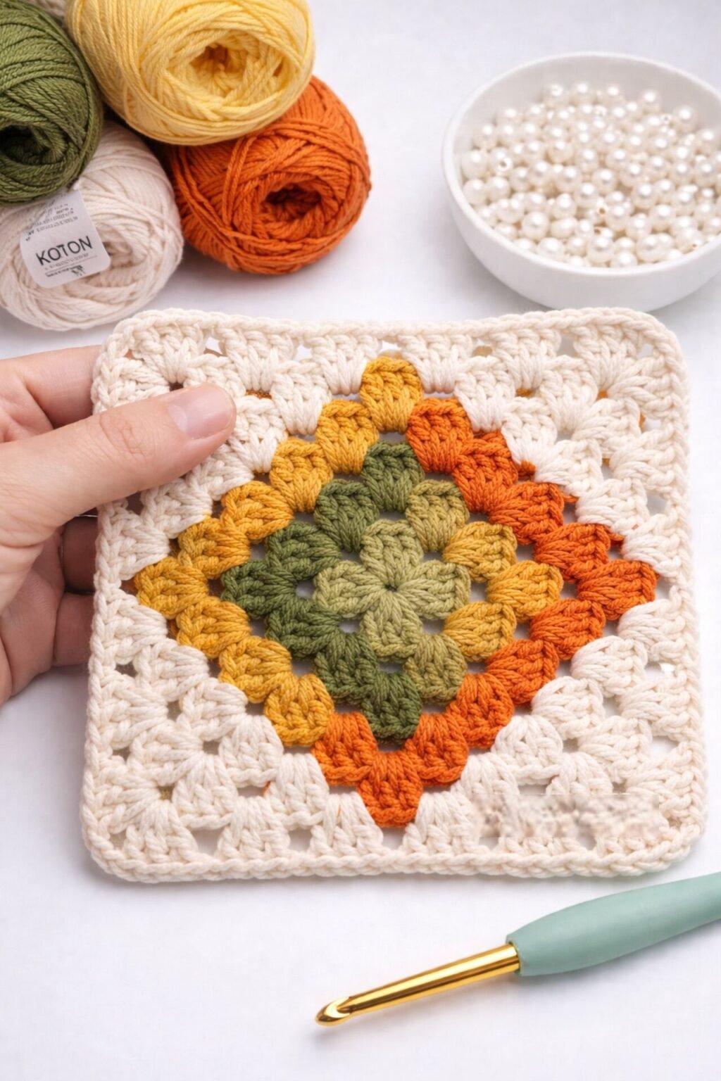 Crochet Square with Tapestry Yarn - CRAFTSFORLOVE.COM