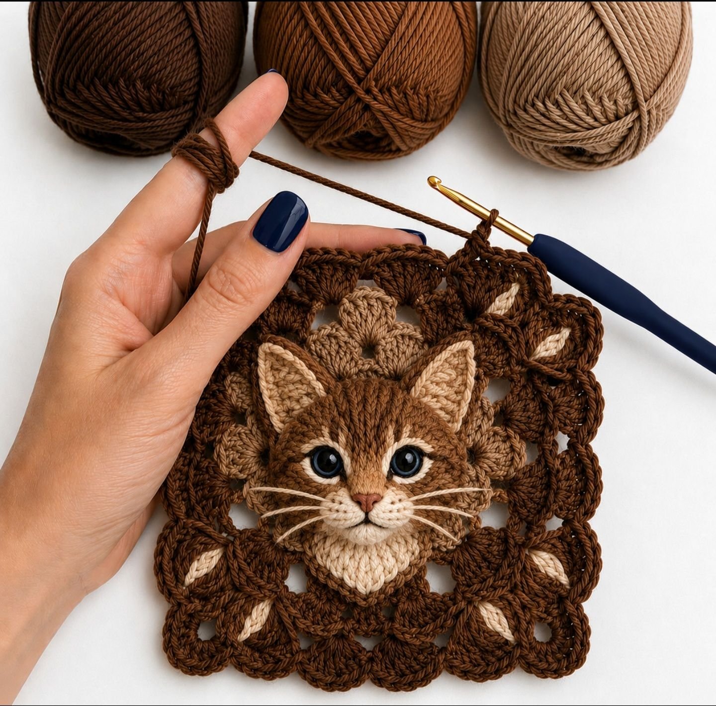 Crochet Cat Square Pattern - CRAFTSFORLOVE.COM