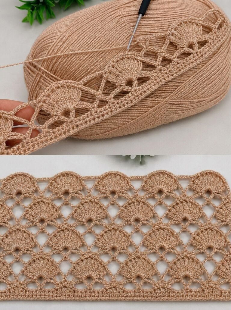 Crochet Fan Stitch - Pattern - CRAFTSFORLOVE.COM